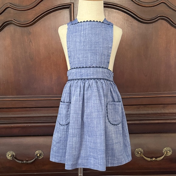 Shrimp & Grits Kids | Dresses | Girls Shrimp Grits Blue Chambray Apron ...